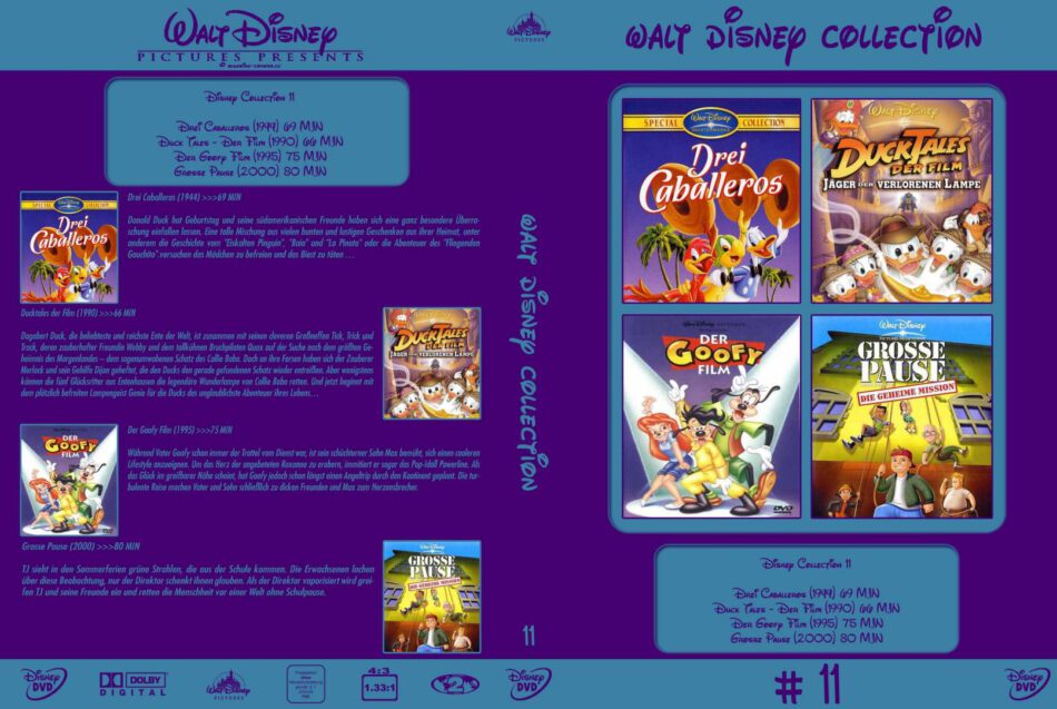Walt Disney Collection R2 DVD 10-20 Covers German Custom