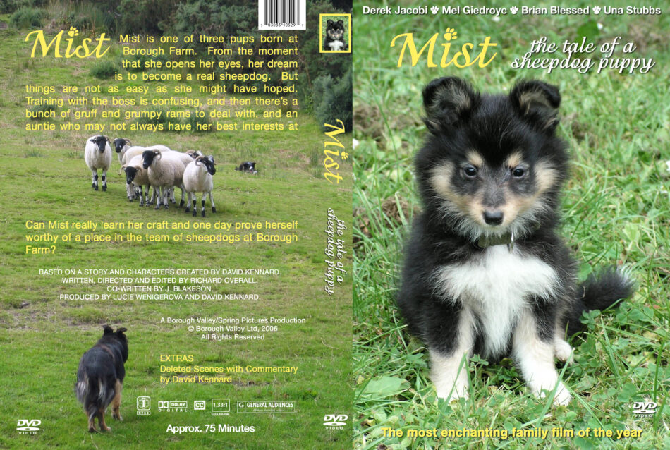 Mist: The Tale of a Sheepdog Puppy dvd cover & label (2006) R1 Custom