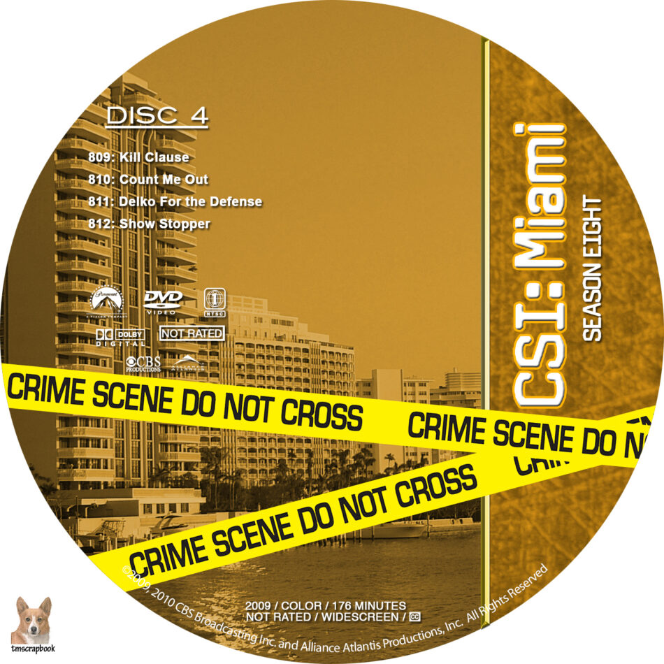 CSI: Miami - Season 8 dvd cover & labels (2010) R1 Custom