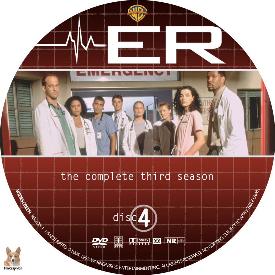 ER - Season 3 dvd cover & labels (1997) R1 Custom