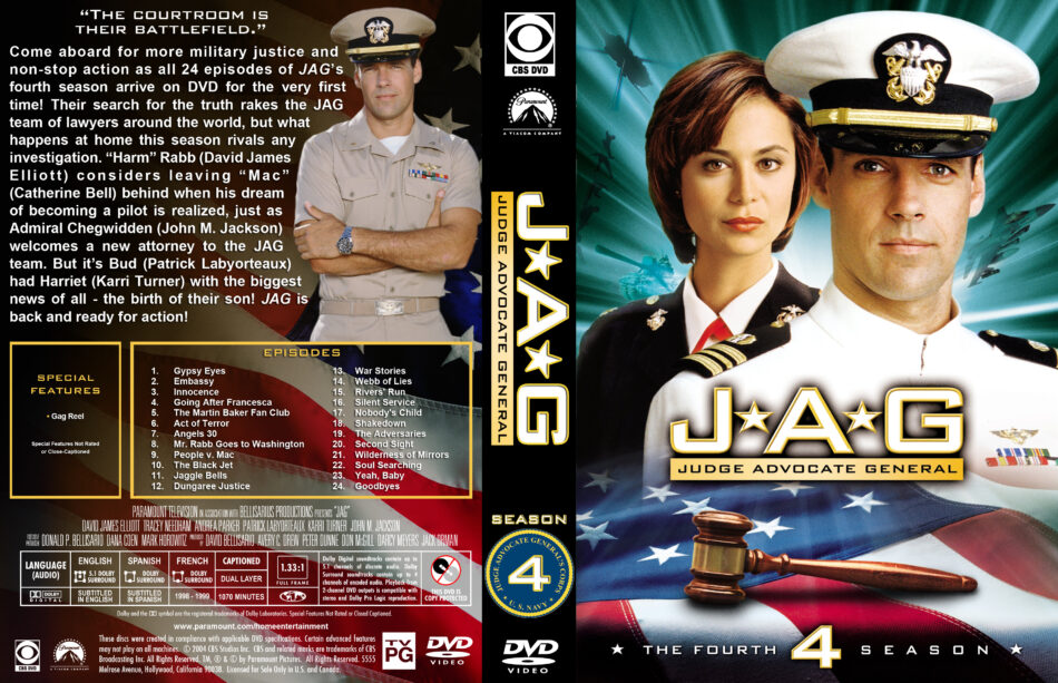 JAG: Judge Advocate General - Season 4 dvd cover & labels (1999) R1 Custom