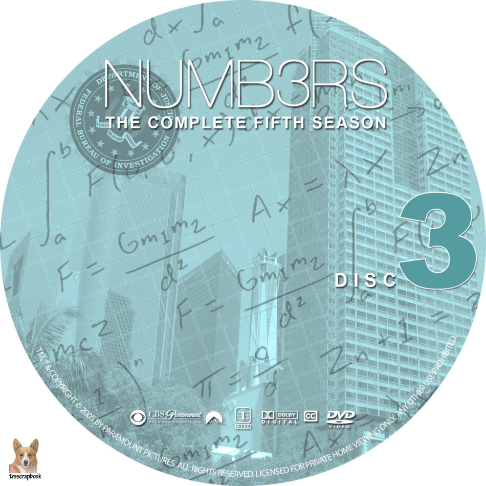 Numbers - Season 5 dvd cover & labels (2008) R1 Custom