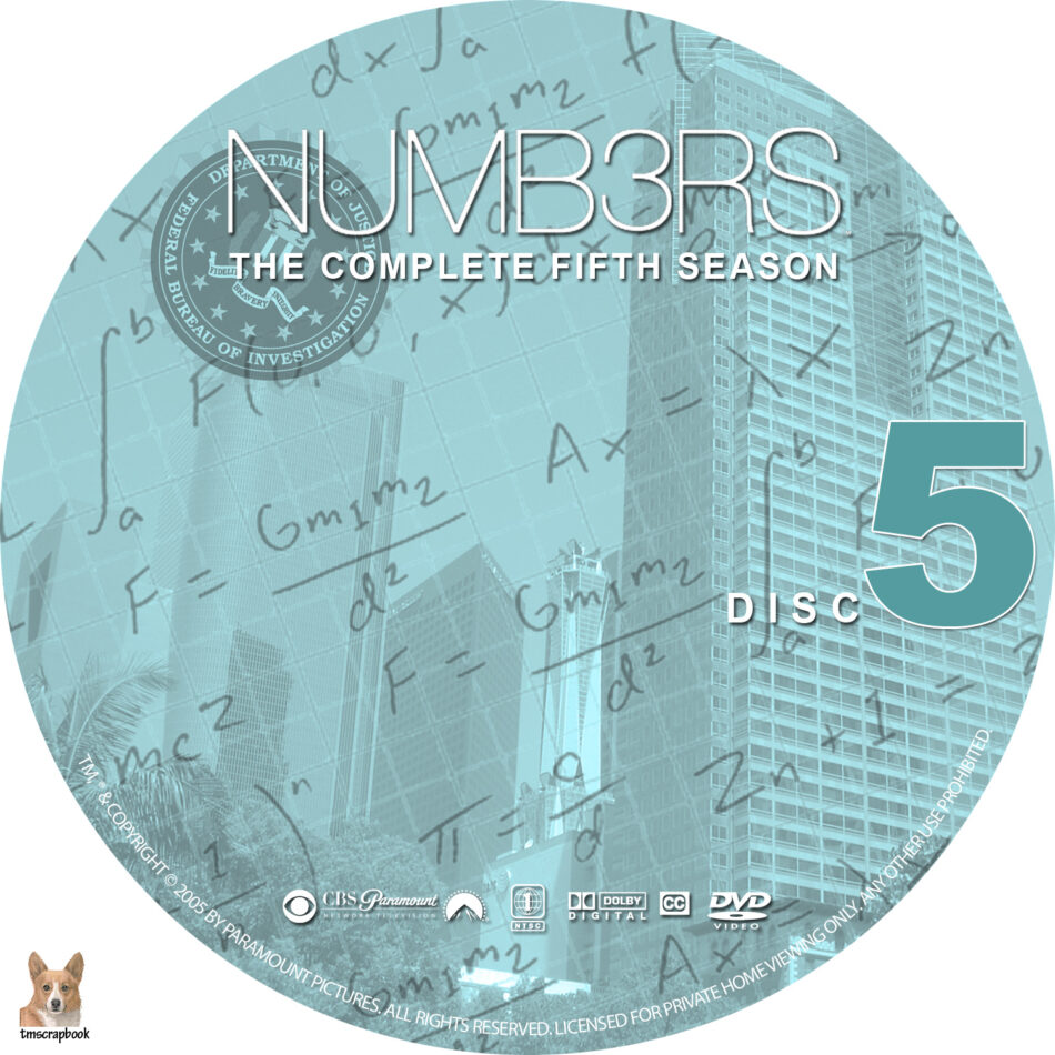 Numbers - Season 5 dvd cover & labels (2008) R1 Custom