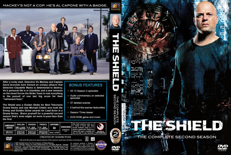 The Shield - Season 2 dvd cover & labels (2003) R1 Custom