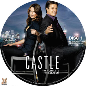 Castle - Season 3 dvd cover & labels (2010) R1 Custom