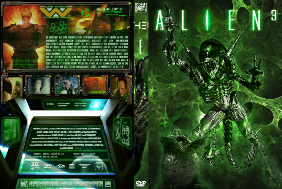 Alien 3 dvd cover (1992) R2 German