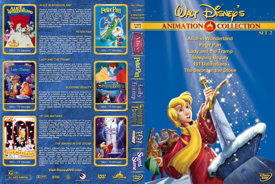 Walt Disney's Classic Animation - Set 2 dvd cover (1951-1963) R1 Custom