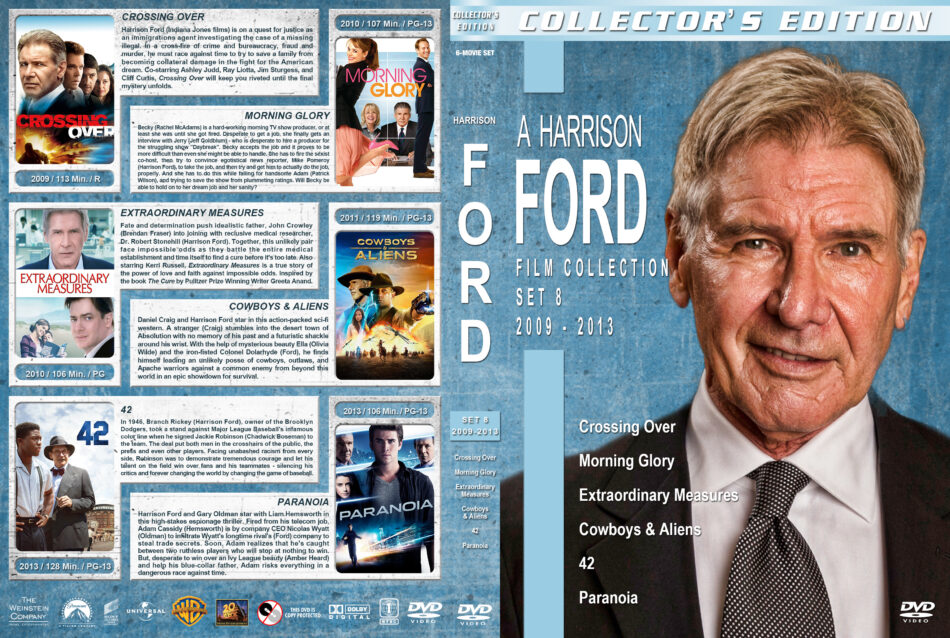 Harrison Ford Collection - Set 8 dvd cover (2009-2013) R1 Custom