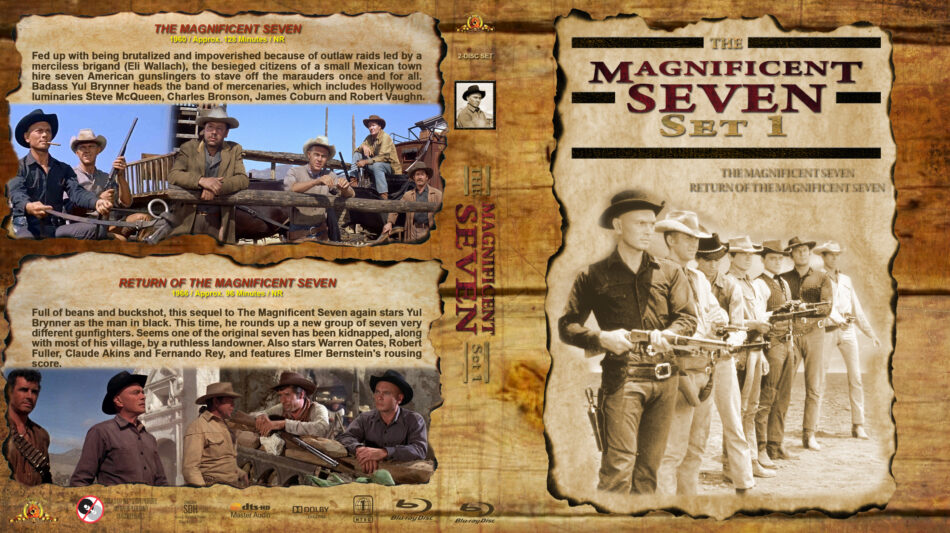 Magnificent Seven - Set 1 blu-ray cover (1960-1966) R1 Custom