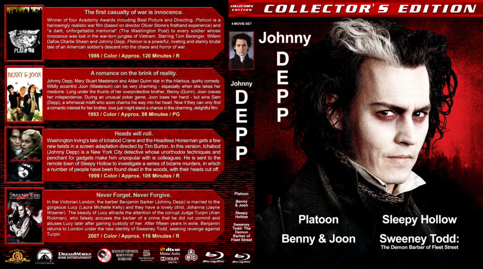 Johnny Depp Quad blu-ray cover (1986-2007) R1 Custom