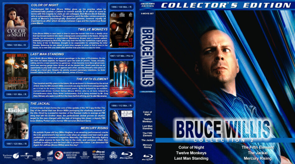 Bruce Willis - Collection 2 blu-ray cover (1994-1998) R1 Custom