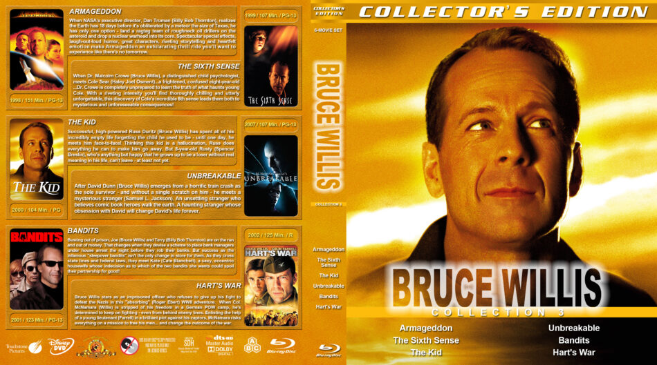 Bruce Willis - Collection 3 blu-ray cover (1998-2002) R1 Custom