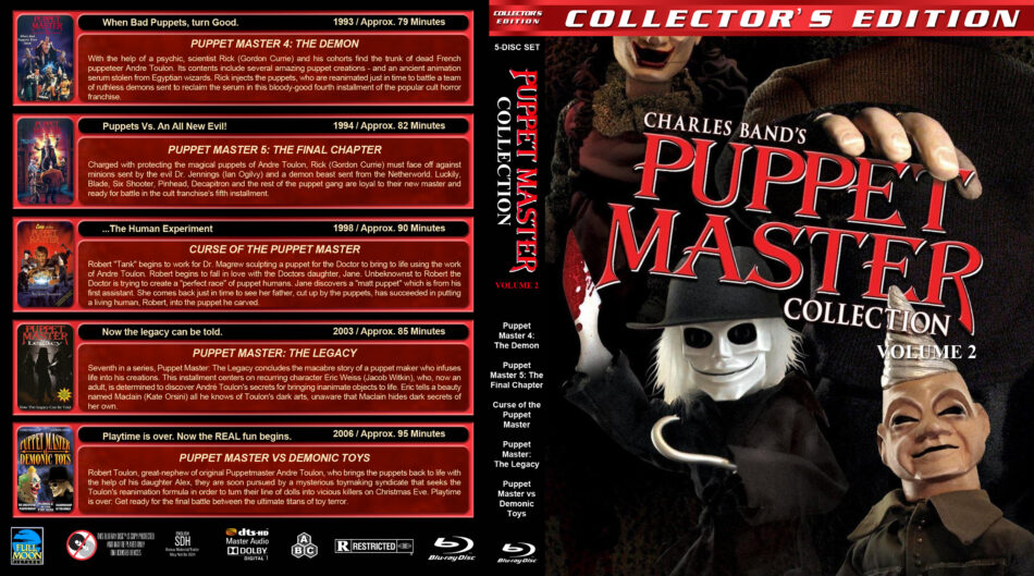 Puppet Master Collection - Volume 2 blu-ray cover (1993-2006) R1 Custom