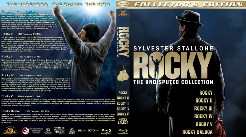 Rocky: The Undisputed Collection blu-ray covers (1976-2006) R1 Custom