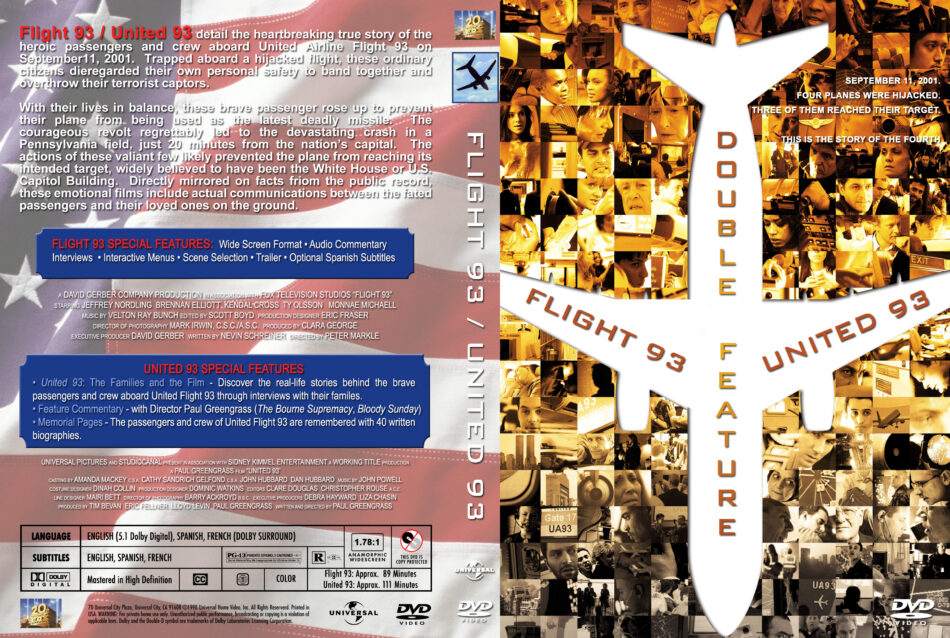 Flight 93 / United 93 Double Feature dvd cover (2006) R1 Custom
