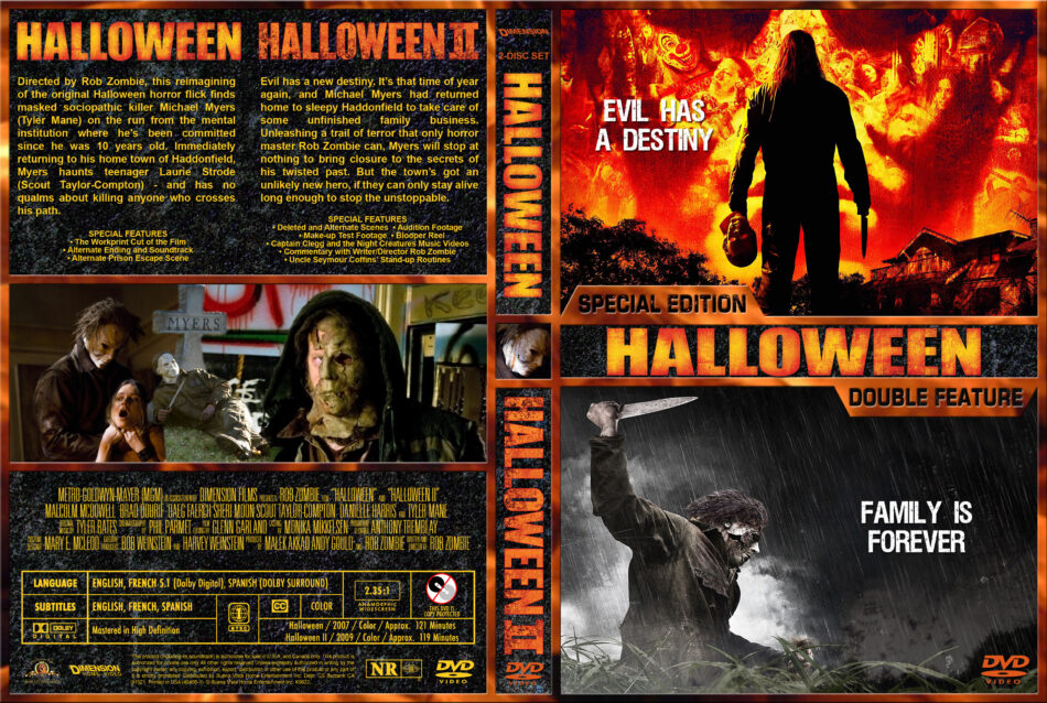 Halloween Double Feature dvd cover (2007-2009) R1 Custom