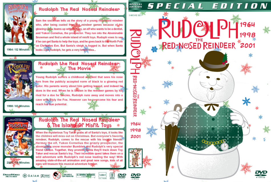 Rudolph mit der roten Nase dvd cover & label (1998) R2 German Custom