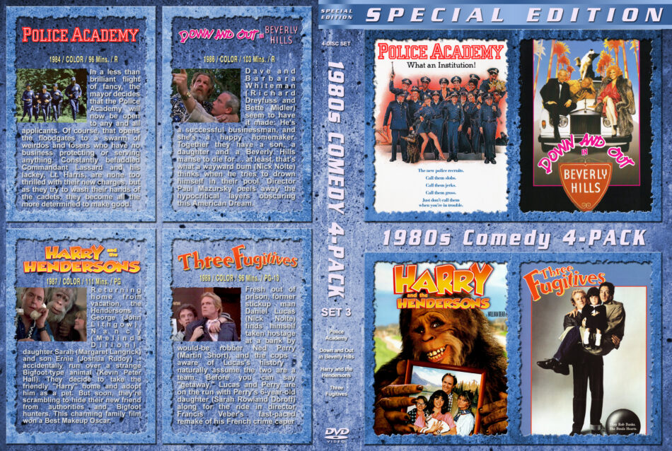 1980s Comedy 4-Pack - Set 3 dvd cover (1984-1989) R1 Custom