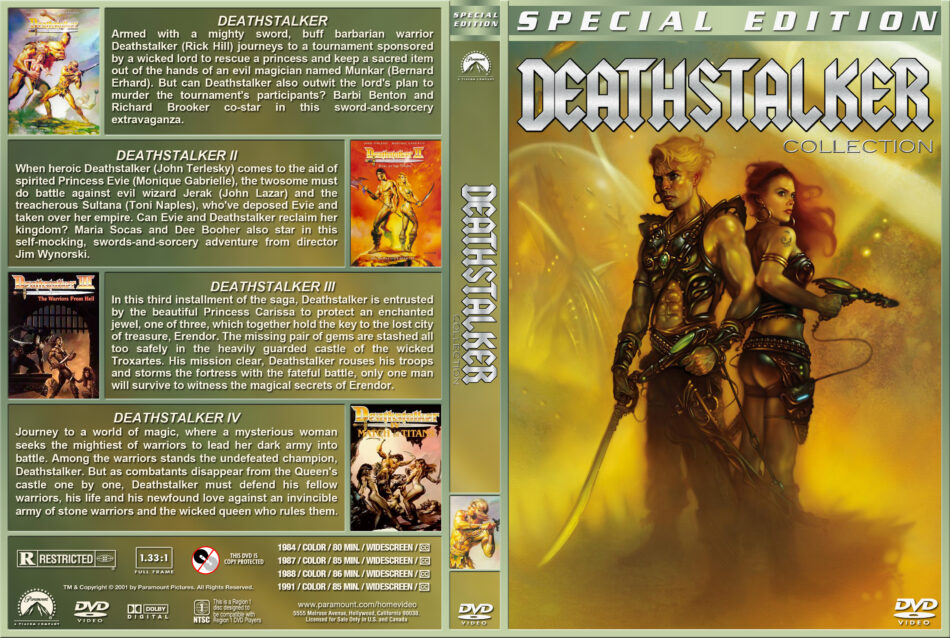 Deathstalker Collection (4) dvd cover (1984-1991) R1 Custom