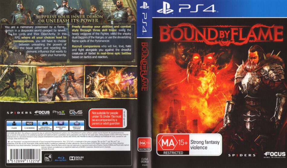 Bound By Flame dvd cover (2014) PS4