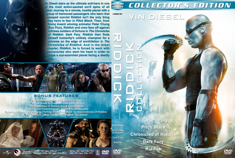 Riddick Collection (4) dvd covers (1999-2013) R1 Custom