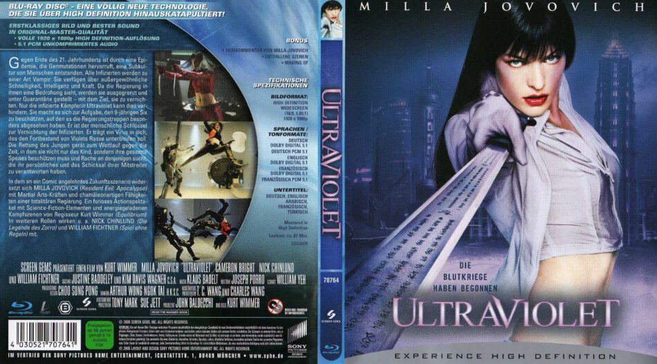Ultraviolet blu-ray cover & label (2006) R2 German