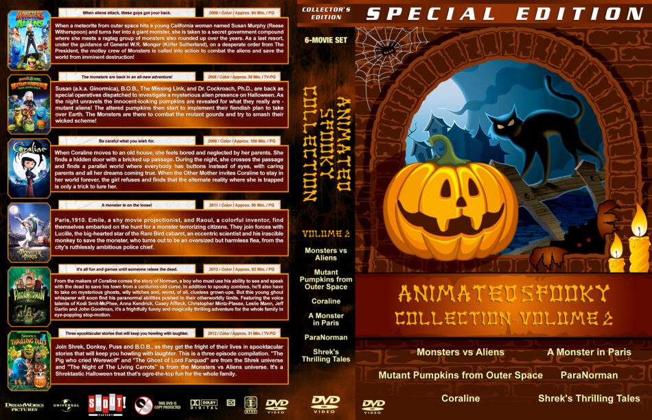 Animated Spooky Collection - Volume 2 dvd cover (2009-2012) R1 Custom