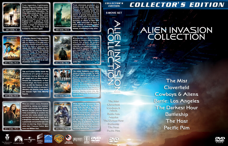Alien Invasion Collection (8) dvd cover (2007-2013) R1 Custom