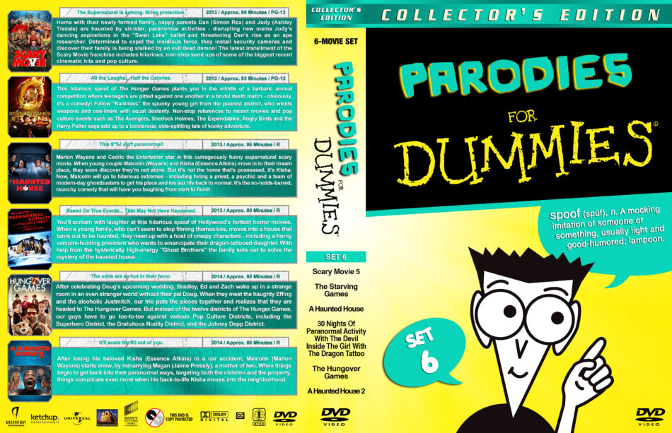 Parodies for Dummies - Set 6 dvd covers (2013-2014) R1 Custom
