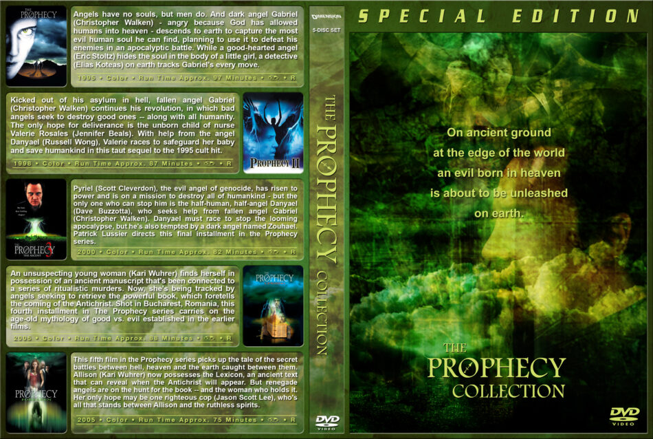 The Prophecy Collection (5) dvd covers (1995-2005) R1 Custom