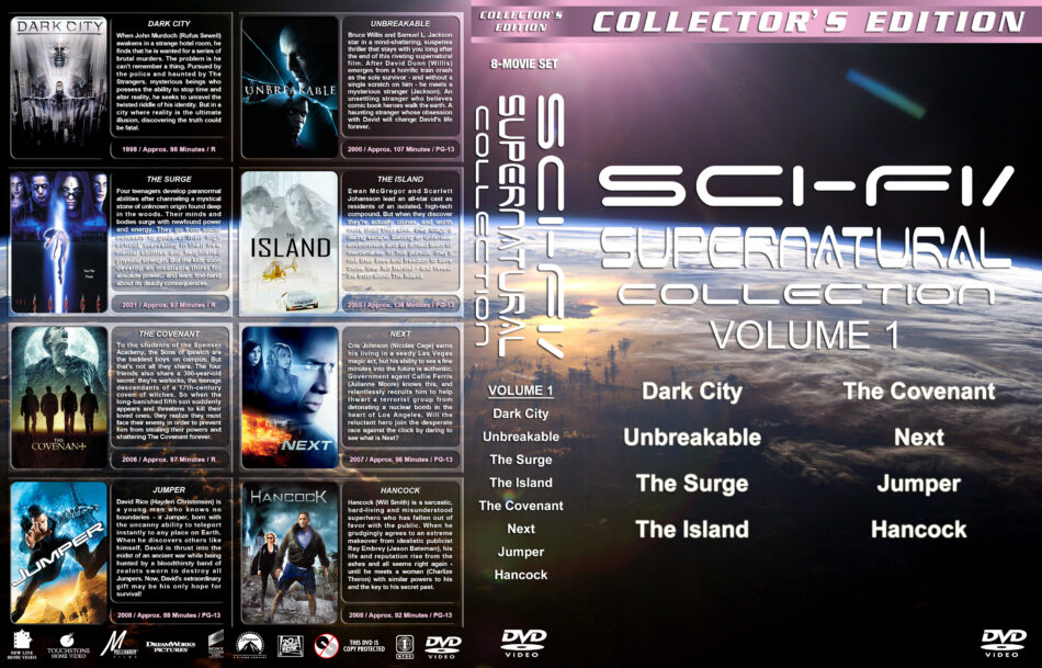 Sci-Fi / Supernatural Collection - Volume 1 dvd cover (1998-2008) R1 Custom