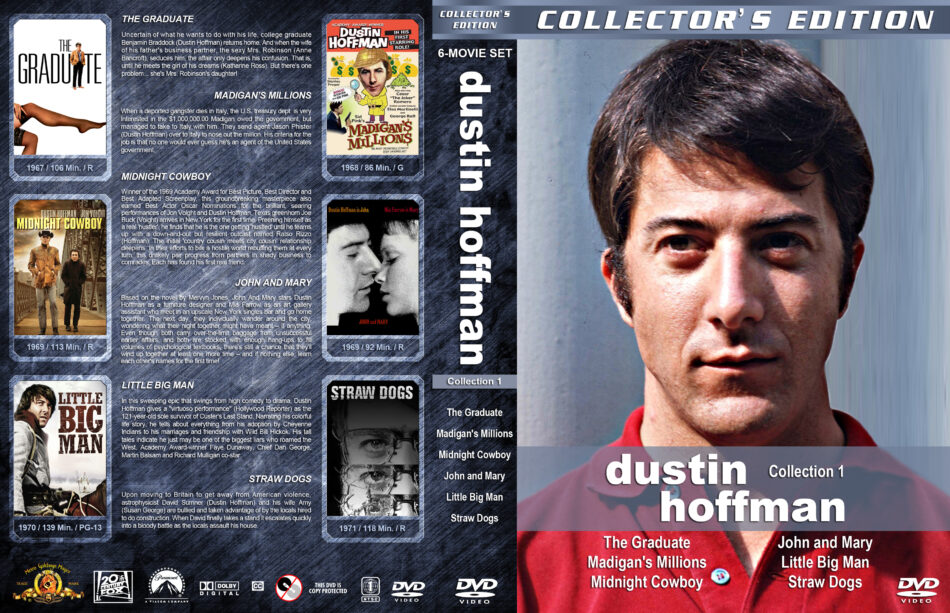 Dustin Hoffman - Collection 1 dvd cover (1967-1971) R1 Custom