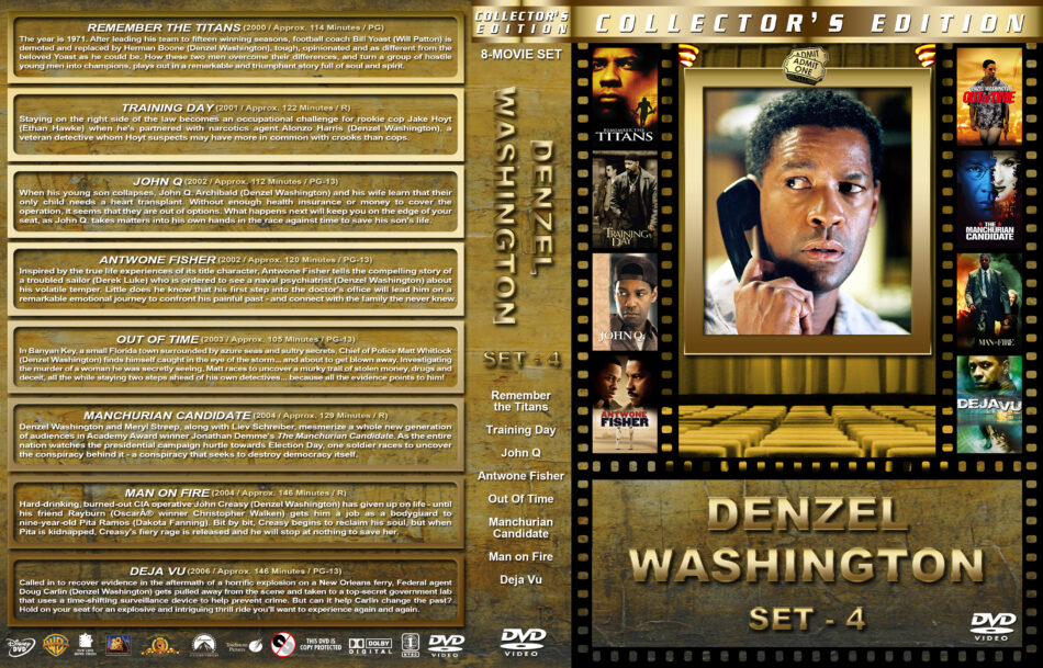 Denzel Washington Collection - Set 4 dvd cover (2000-2006) R1 Custom