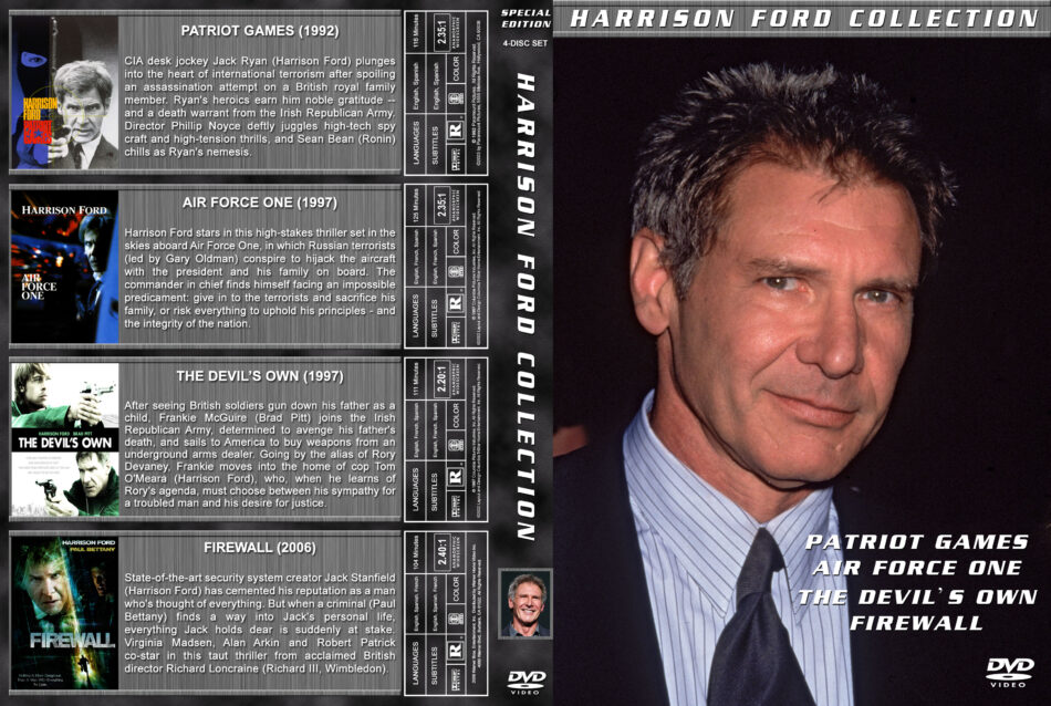 Harrison Ford Collection (4) dvd cover (1992-2006) R1 Custom