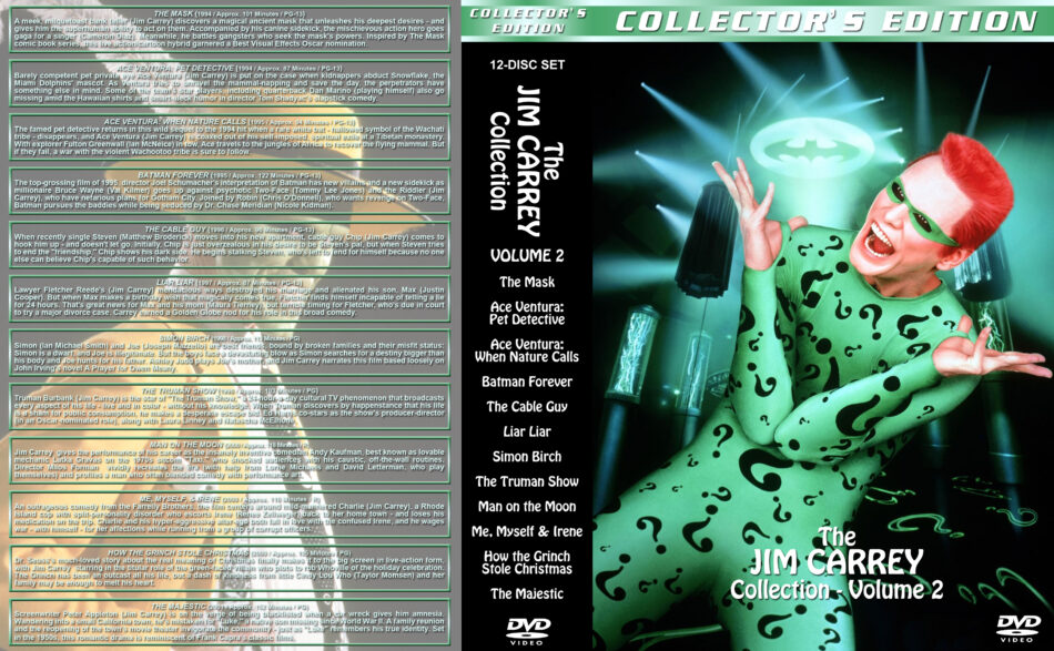 The Jim Carrey Collection - Volume 2 dvd cover (1994-2001) R1 Custom