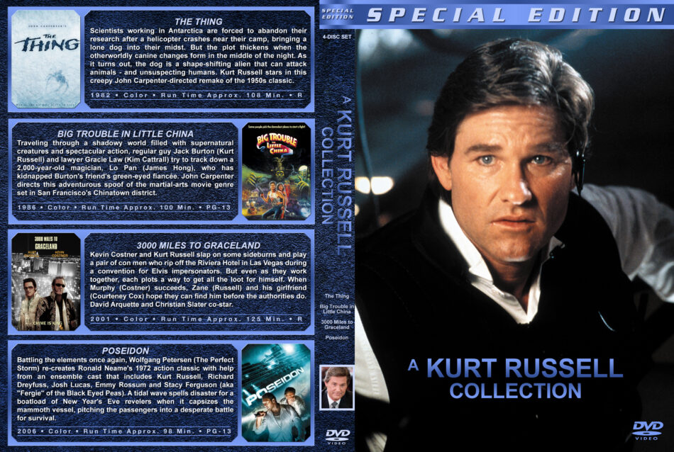 A Kurt Russell Collection (4) dvd cover (1982-2006) R1 Custom