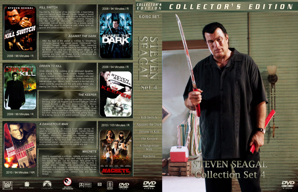 Steven Seagal Collection - Set 4 (6) dvd cover (2008-2010) R1 Custom