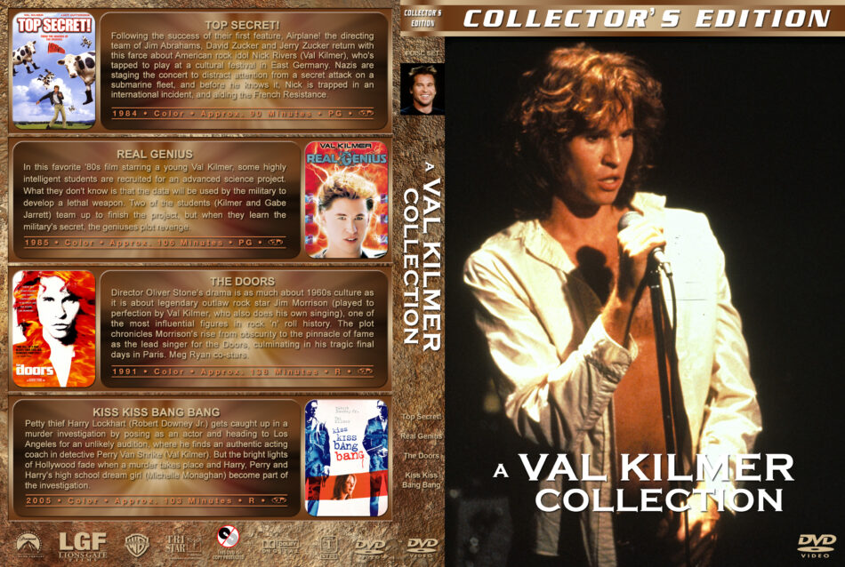 Val Kilmer Collection (4) dvd cover (1984-2005) R1 Custom