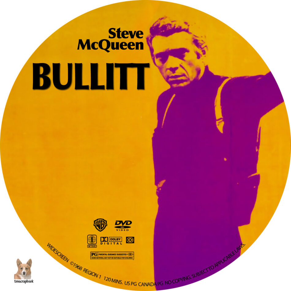 Bullitt dvd label (1968) R1 Custom
