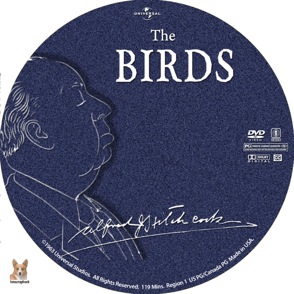 The Birds dvd label (1963) R1 Custom