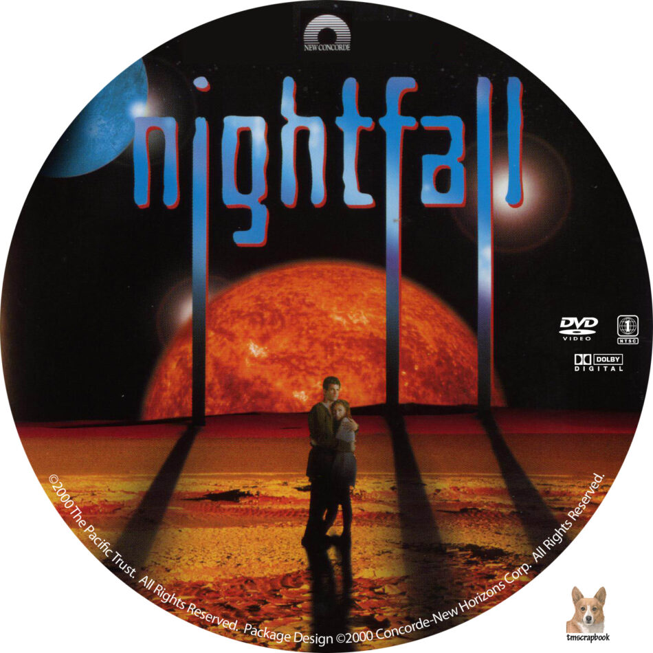 Nightfall dvd label (2000) R1 Custom