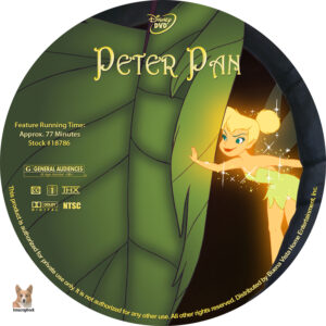 Peter Pan dvd labels (1953) R1 Custom