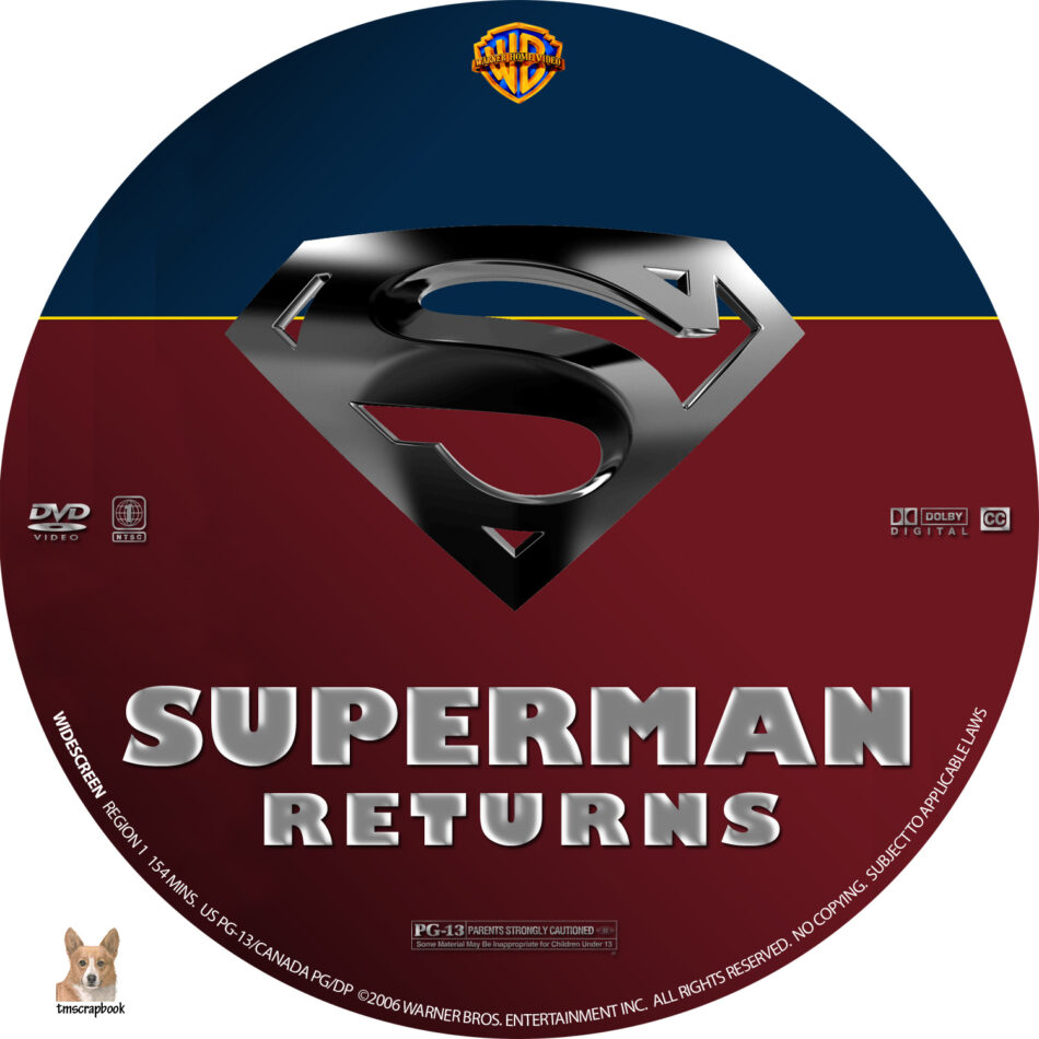 Superman Returns dvd label (2006) R1 Custom