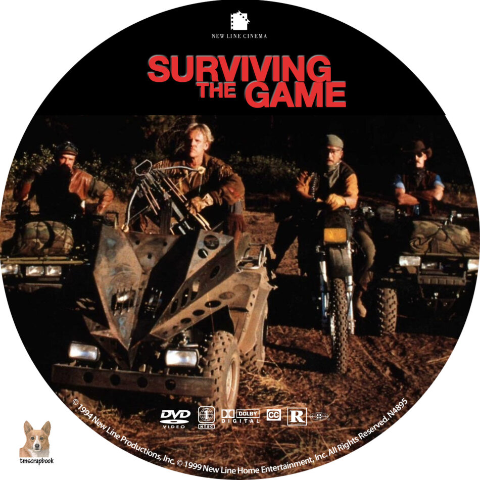 Surviving the Game dvd label (1994) R1 Custom
