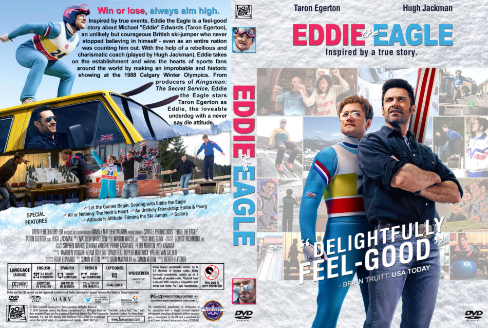 Eddie the Eagle dvd cover & label (2016) R1 Custom