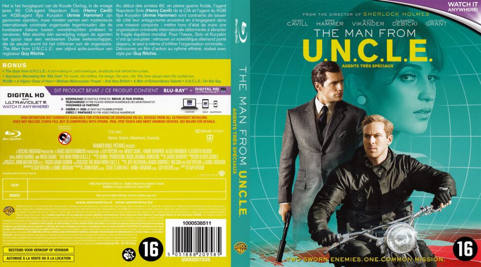 The Man from U.N.C.L.E. blu-ray cover (2015) R2 Dutch