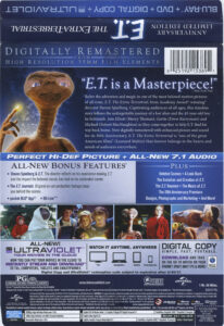 E.T. The Extra-Terrestrial Steelbook blu-ray cover & labels (1982) R1