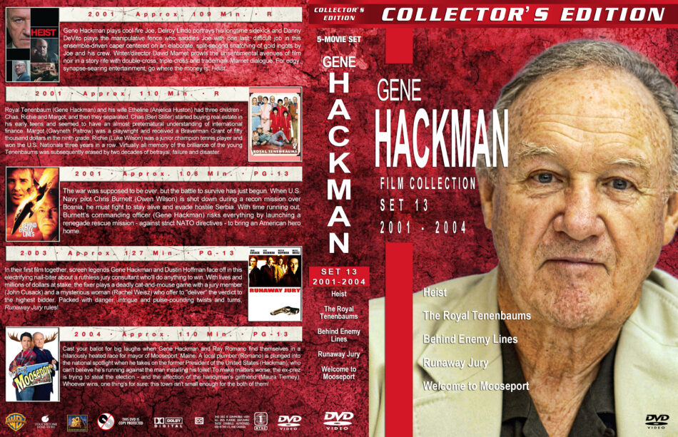 Gene Hackman Film Collection - Set 13 dvd covers (2001-2004) R1 Custom