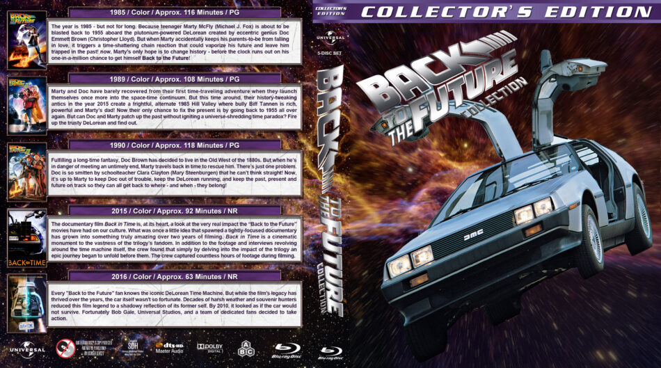 Back to the Future Collection blu-ray cover (1985-2016) R1 Custom