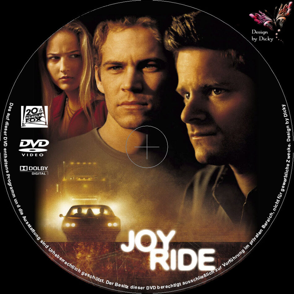 Joy Ride dvd labels (2001) R2 German Custom